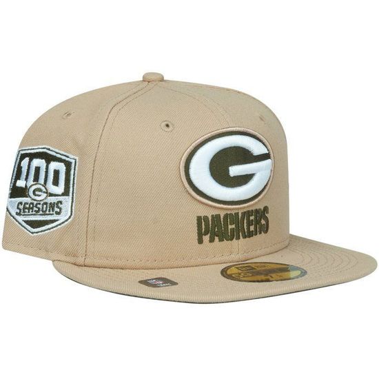 New Era 59Fifty Fitted Cap ANNIVERSARY NFL Teams beige rifle Vert bay ...