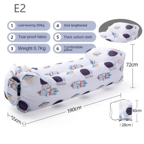 E2 Chaise longue gonflable d'extérieur lit à air hamac flottant ...