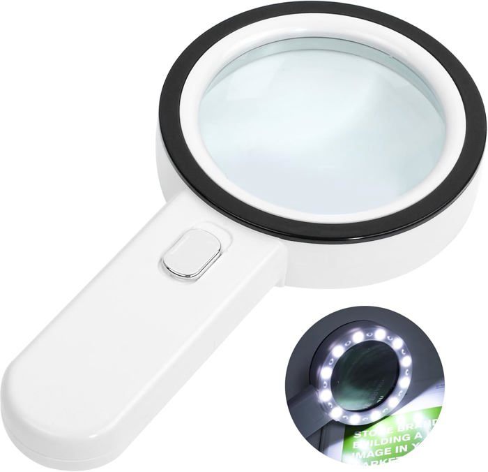 Loupe De Lecture Éclairée, Loupe 30X Avec 12 Led Lumière, Loupe Grossissante À Main, Loupe ...