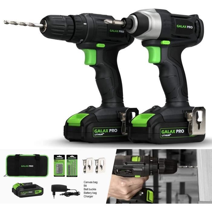 Perceuses combi 20V, Perceuse Visseuse sans Fil 30Nm, Visseuse a Chocs ...