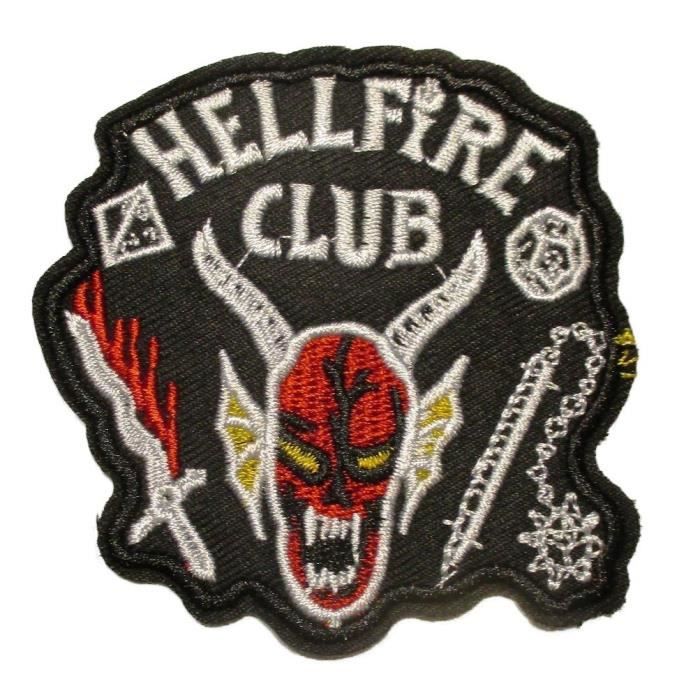 Patch hellfire club noir demon avec des cornes 8x8 cm écusson ...