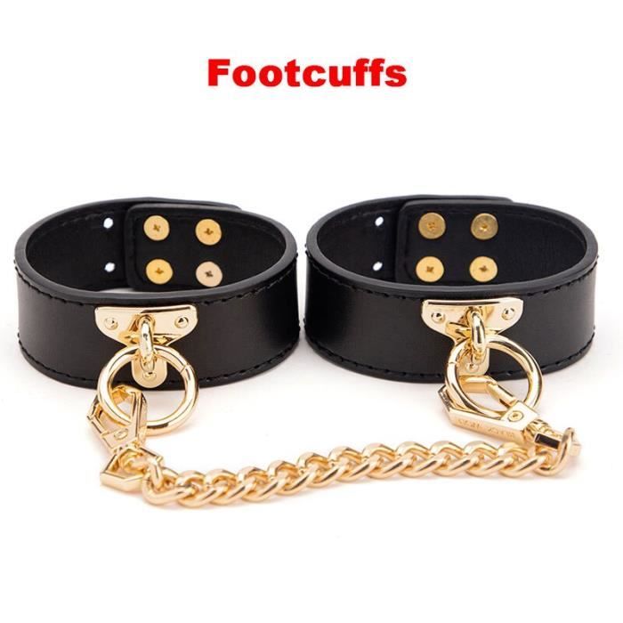 Menottes réglables en cuir véritable jouet sexuel de Bondage ...