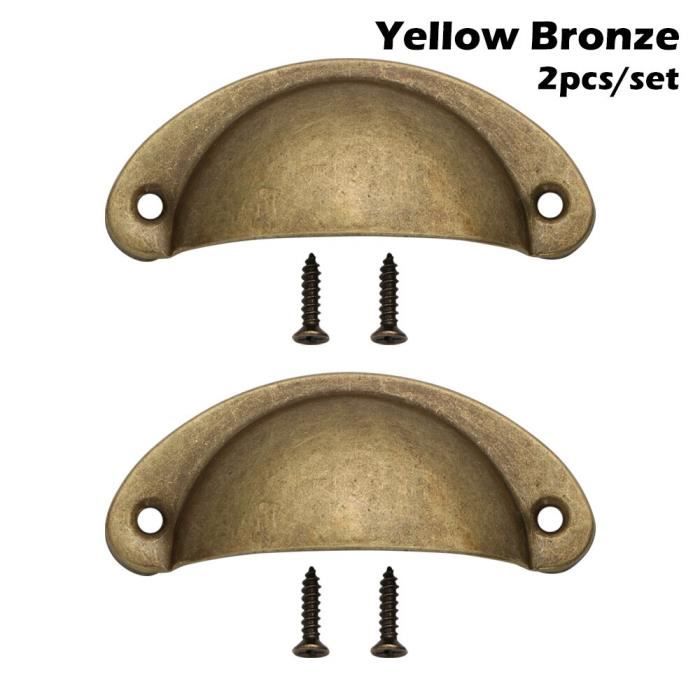 Bronze b-jaune - Poignées de porte de garde robe en fer rétro, coque en ...