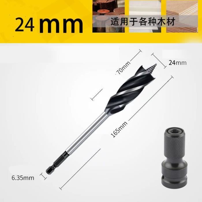 Ensemble 24x70x6.35x165 - Foret à bois CNC à tige hexagonale, 4 ...