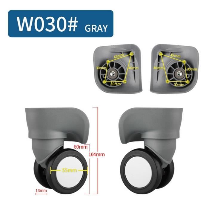 W030-GRAY-2WHEELS - Valise Valise Roulettes Remplacement Trolley Roue ...