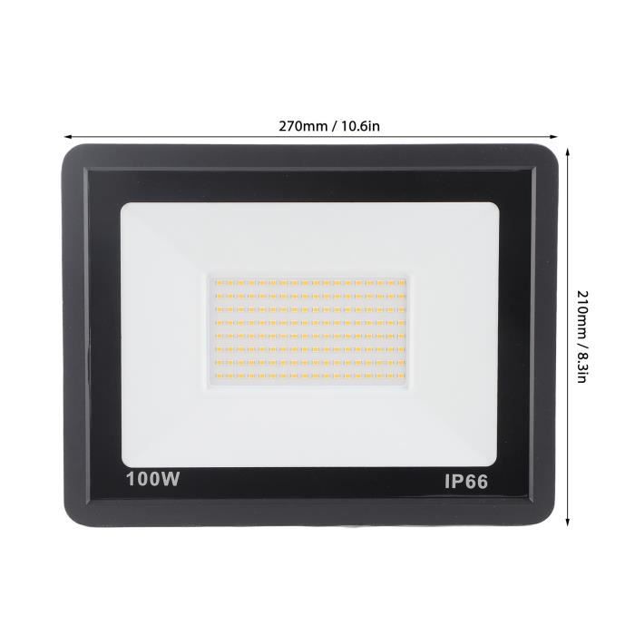 SAL Projecteur LED 100 W Projecteur LED 100W 3000K Blanc Chaud IP65 ...