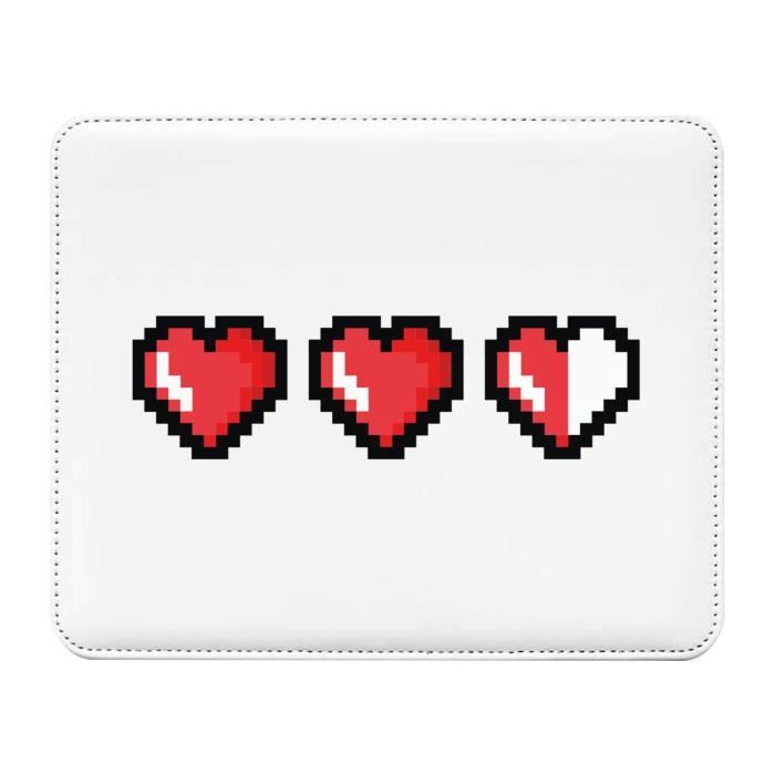 Tapis de Souris Simili Cuir Coeur Vie Jeux Video Pixel Life Arcade ...