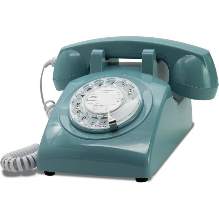Opis 60s Cable Téléphone Fixe Vintage Azure - Cdiscount Téléphonie