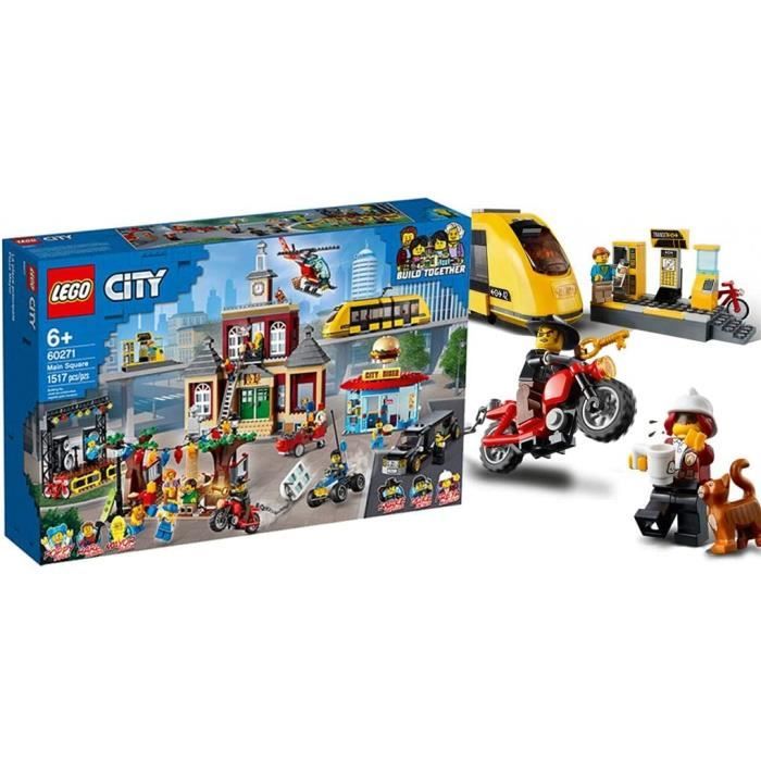 Lego City Main Square 60271 Set with 1517 Pieces Featuring a Town Hall ...