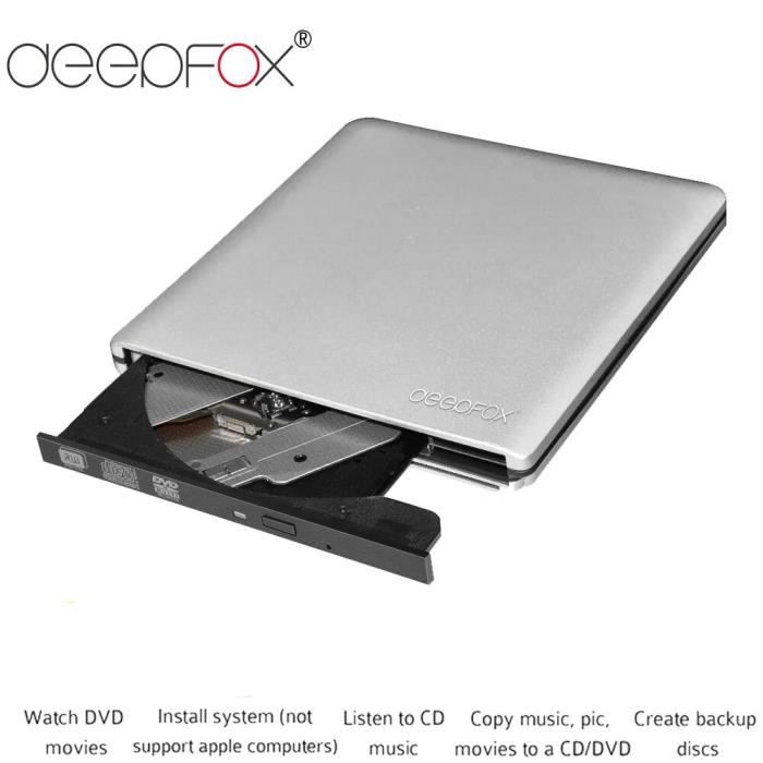 Lecteur optique Portable USB 3.0 DVD-ROM CD ROM,lecteur externe de ...