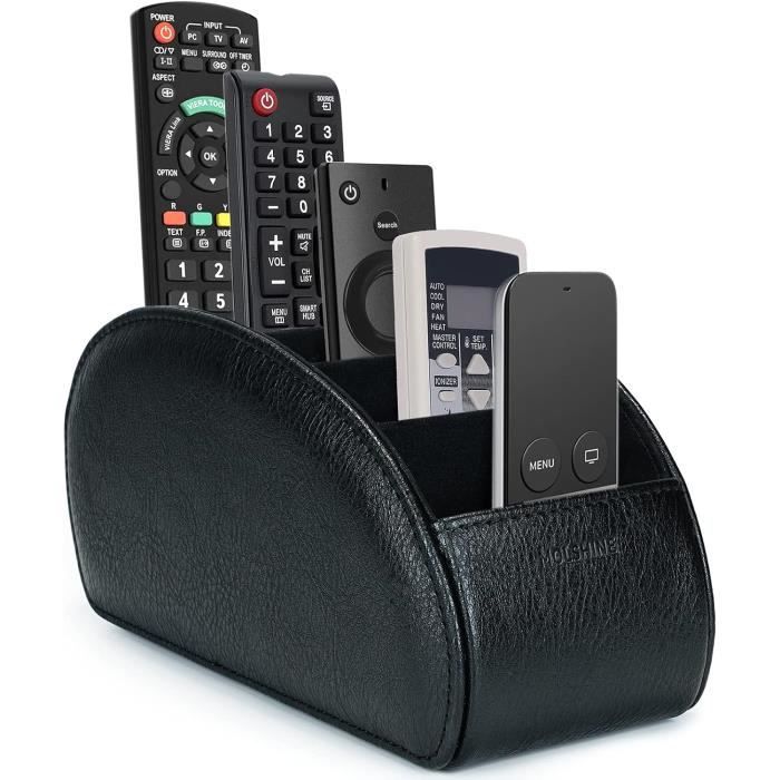 Support De Télécommande Avec 5 Compartiments,Boîte De Rangement En Cuir ...