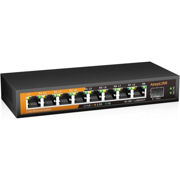 Switch Ethernet 2.5G 8 Ports, Switch Multi-Gigabit Non Géré, Capacité ...