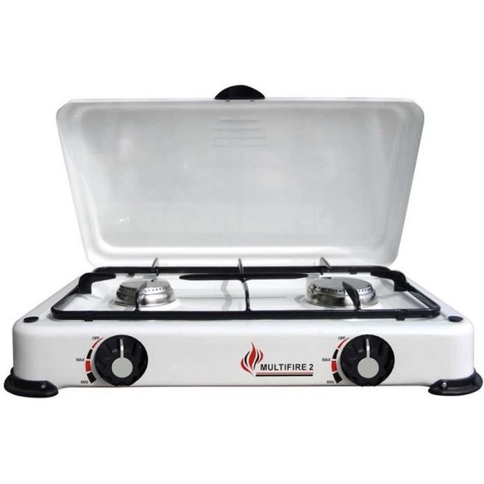 Réchaud 2 feux - STAR JARDIN - Blanc - 1,5 et 1,7 kW - Camping - 10 x ...