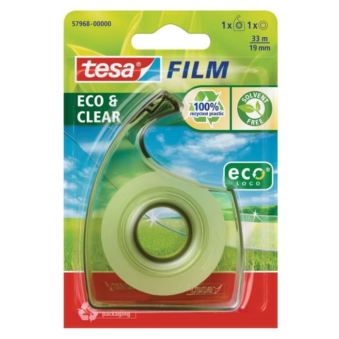 TESA 1 dérouleur ecoLogo + 1 ruban tesafilm® ECO & CLEAR - 33mm x 19mm ...
