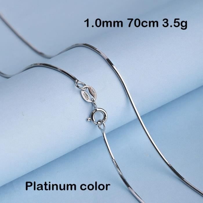 MIQIAO 925 Chaine Serpent Argent massif Longue 40 45 50 55 60 70 cm de ...