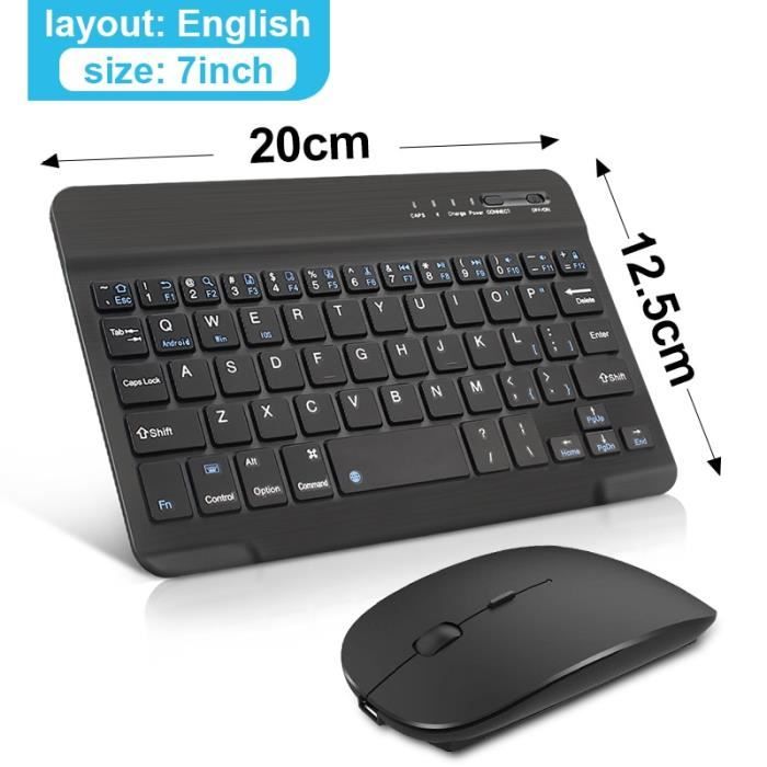 SOURIS,7 inch English Set--Mini Clavier Et Souris Bluetooth Sans Fil ...