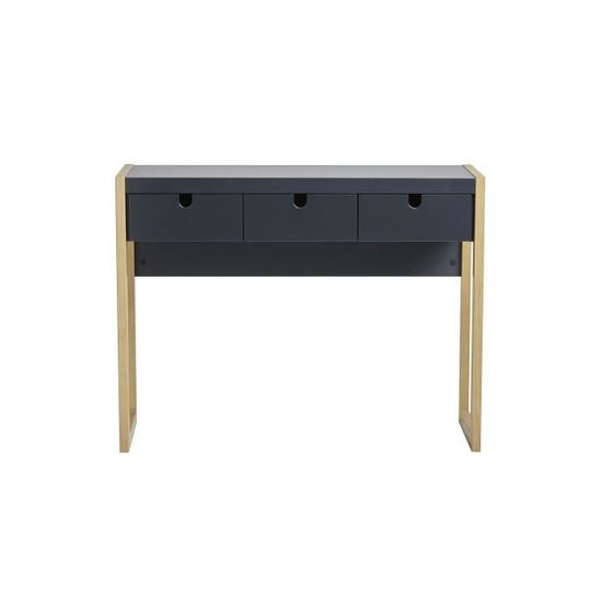 KARE Console 3 tiroirs - Décor chêne et anthracite - L 101 x P 37 x H ...