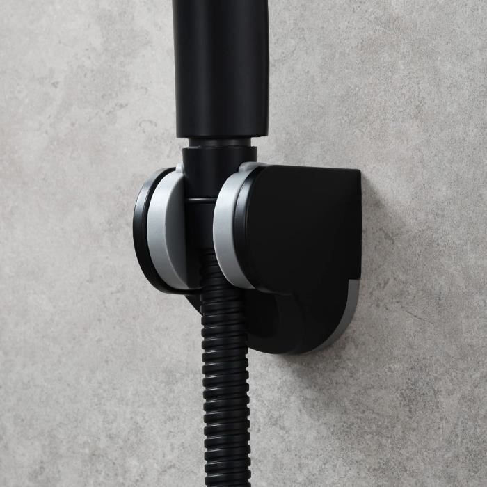 Support Douchette Noir Réglable Fixation Pommeau De Douche Mural En ...