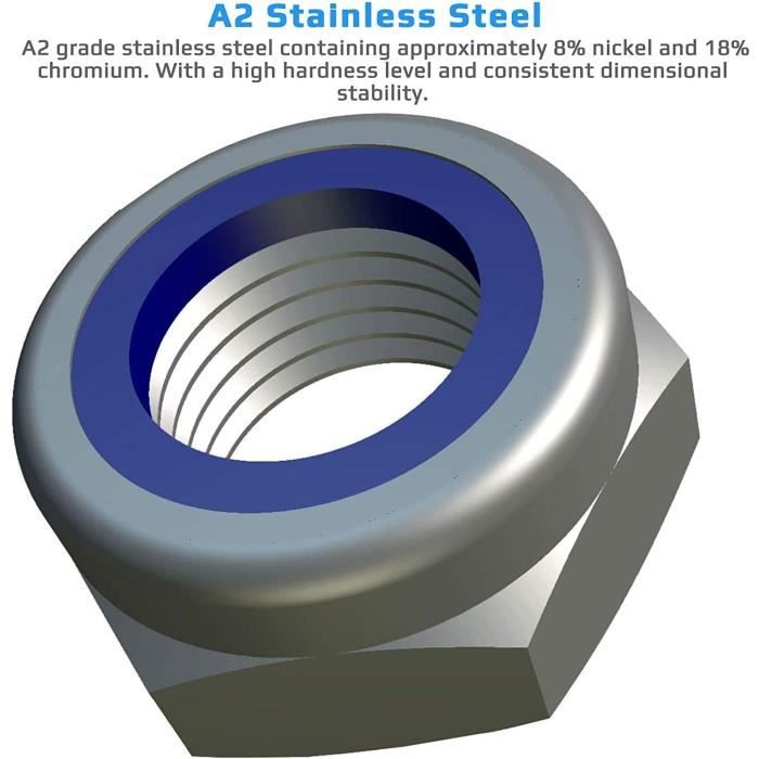 M6 Écrou Hexagonal Creux (Paquet De 100) En Acier Inox Inoxydable Écrou ...