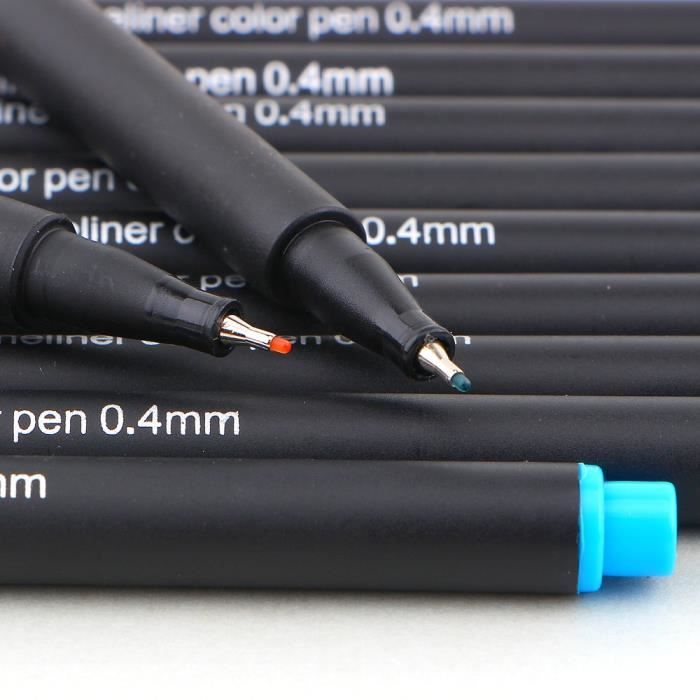 12 couleurs - Stylo marqueur'art à pointe Fine, 0.4mm, stylo Fineliner ...