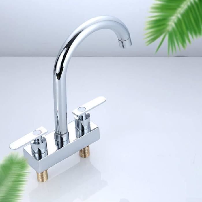Robinet D'Évier De Cuisine, Design À Double Levier, Bec Pivotant À 360 ...