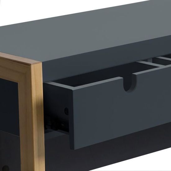 KARE Console 3 tiroirs - Décor chêne et anthracite - L 101 x P 37 x H ...