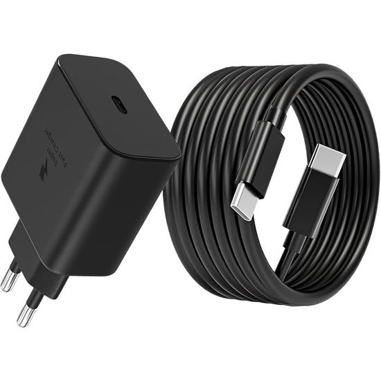 45W Chargeur Ultra Rapide avec Câble USB C 2M pour Samsung Galaxy S25 S24 S23 S22 S21 S20 Ultra ...