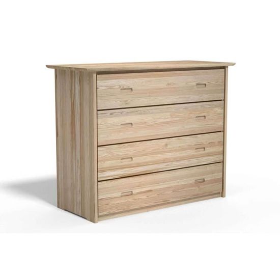 Commode design 4 tiroirs en pin / maya - bois naturel - Cdiscount Maison
