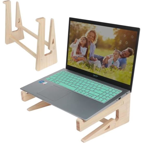 Support Portable Bois Laptop Stand Wooden, Support Universel ...