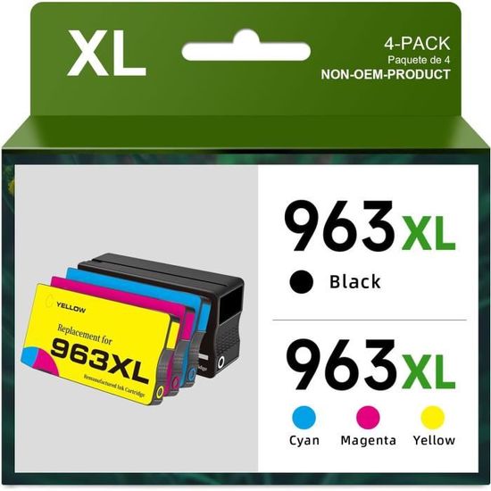 963Xl Cartouches D'Encre Remplacement Pour Hp 963 963 Xl Pour Officejet Pro 9010 9012 9020 9014 ...