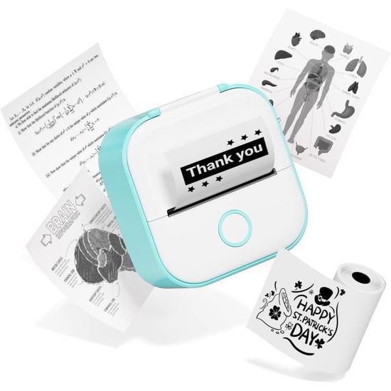 T02 Mini Imprimante, Imprimante Thermique Sans Encre, Imprimante ...