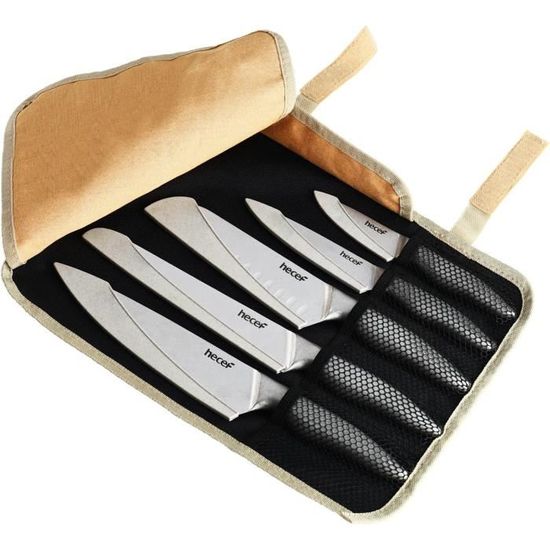 Hecef Ensemble de couteaux de cuisine professionnel, Camping Malette ...