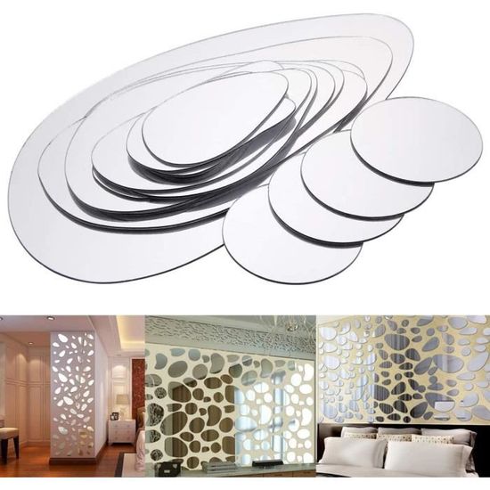 18x Pieces Sticker Autocollants Effet Miroir collant Decoration mural ...