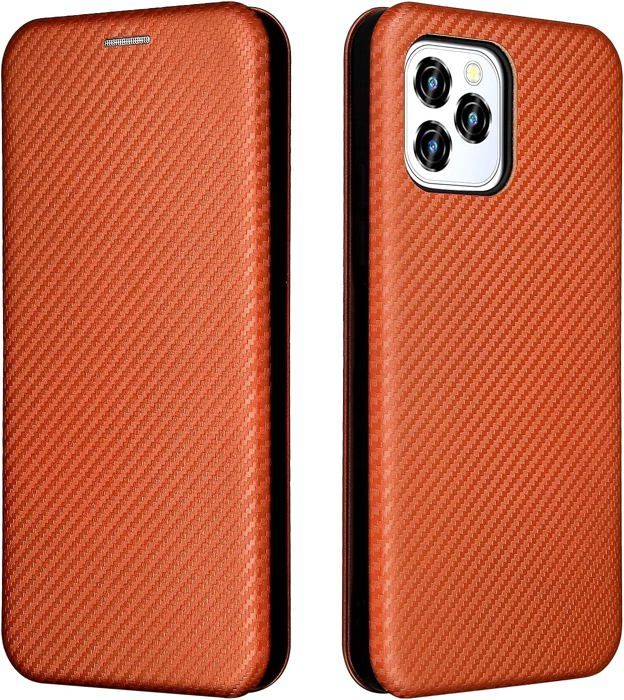 Étui de protection hybride en fibre de carbone de luxe pour Oukitel C21 ...