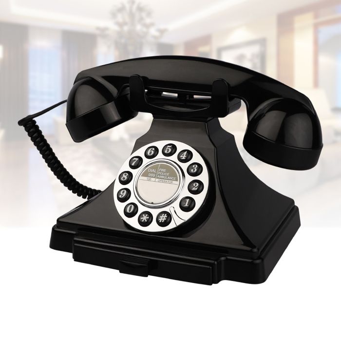 Téléphone fixe rétro - FEBEST - Sonnerie forte - Sans batterie - Volume ...