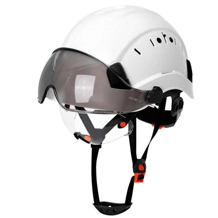 Blanc Casque De Sécurité De Construction Ce Avec Visière Lunettes