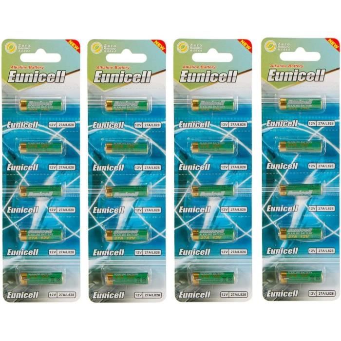 Alcaline 27A MN27 Lot de 20 Batteries Piles 12 V sans Mercure, Pack ...