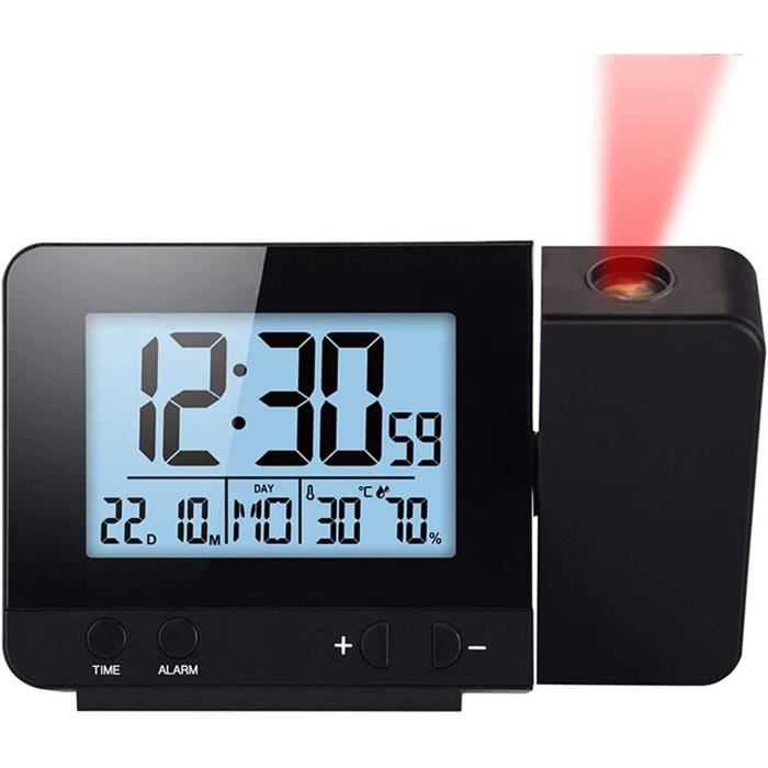 Radio Reveil Projection Plafond,LED Horloge de Projecteur,Réveil ...
