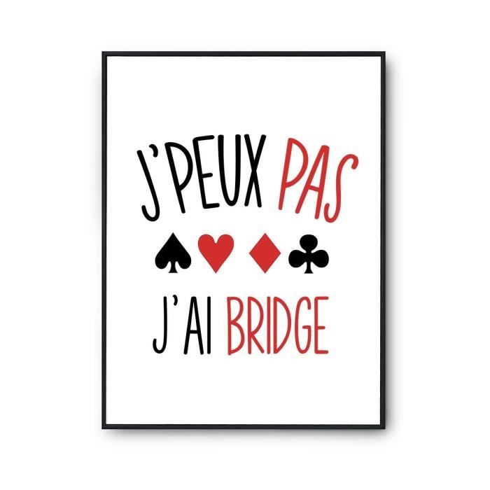 Affiche - Premium - Bridge j'peux pas - Décoration murale - Humour - A2 ...