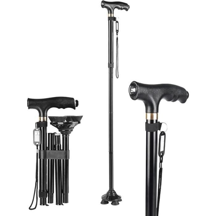 Cannes De Marche Pliantes Avec Lumières Led, Canne Pliable Réglable En ...