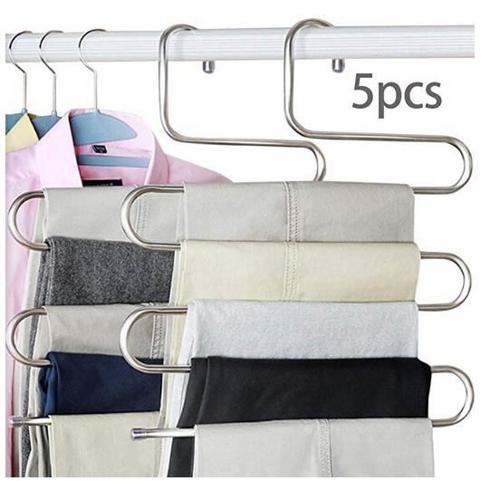 5PCS Cintres Porte-pantalons Multi-usages Cintre en Acier Inoxydable de ...