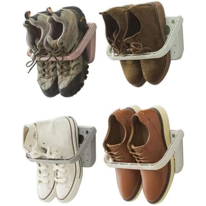 MEUBLE A CHAUSSURESBaffect Support de Chaussure Mural Pliable 4 Pieces ...