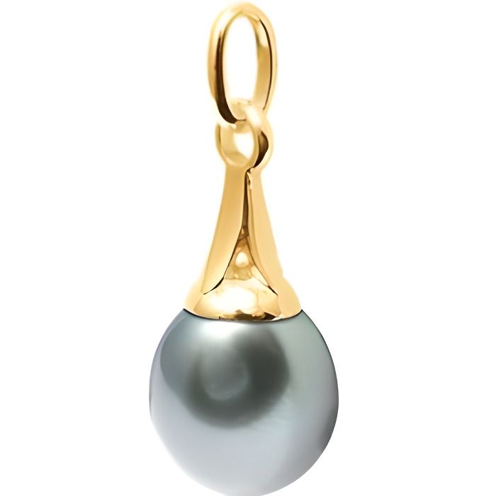 Pendentif Perle de Tahiti et Or Jaune 375/1000 - BLUE PEARLS - Poire ...