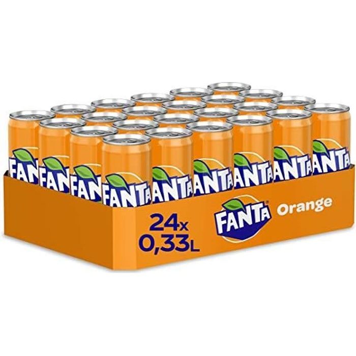 Fanta Orange 24 unités de 330ml, canettes slim - Cdiscount Au quotidien