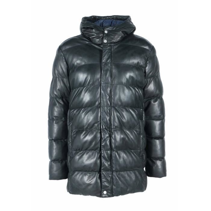 Doudoune longue en cuir Freaky Nation Outstanding - black - 4XL Black ...