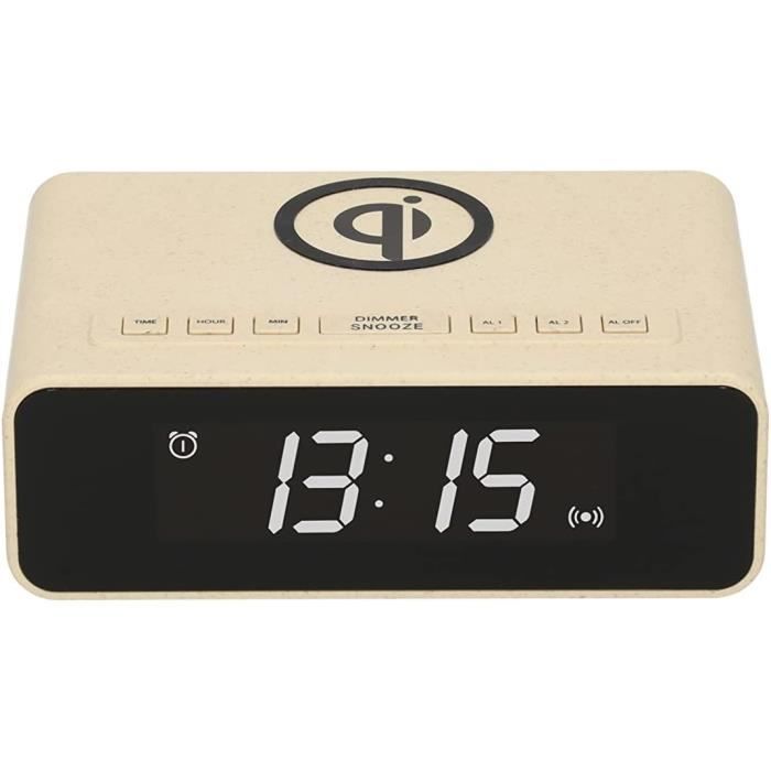 Réveil Numérique Avec Fonction De Charge Qi, Chargement Sans Fil, Double Alarme Numérique ...