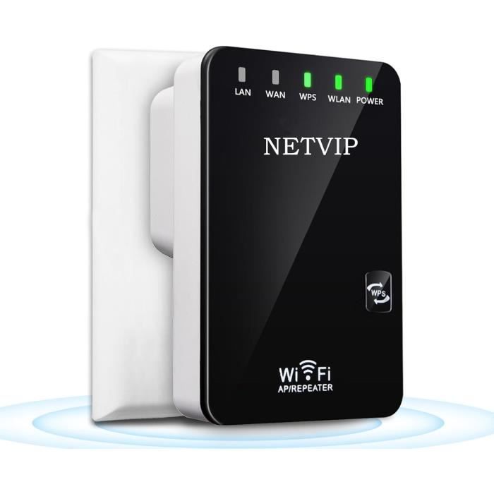 Répéteur Wifi Amplificateur Sans Fil Puissant, Wifi Extender Booster 300Mbps 2.4Ghz, 2 Port ...