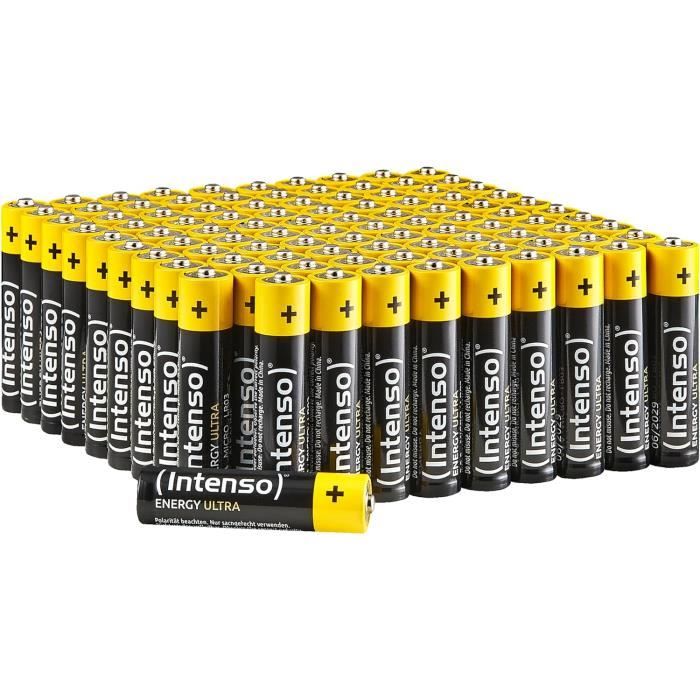 Energy Ultra Lot de 100 Piles alcalines AAA Micro LR03 Jaune-Noir A205 ...