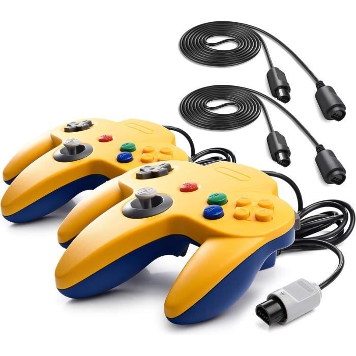 2 Set Rétro 64-Bit N64 Manette Gamepad Joystick Pour N64 Konsole N 64 ...