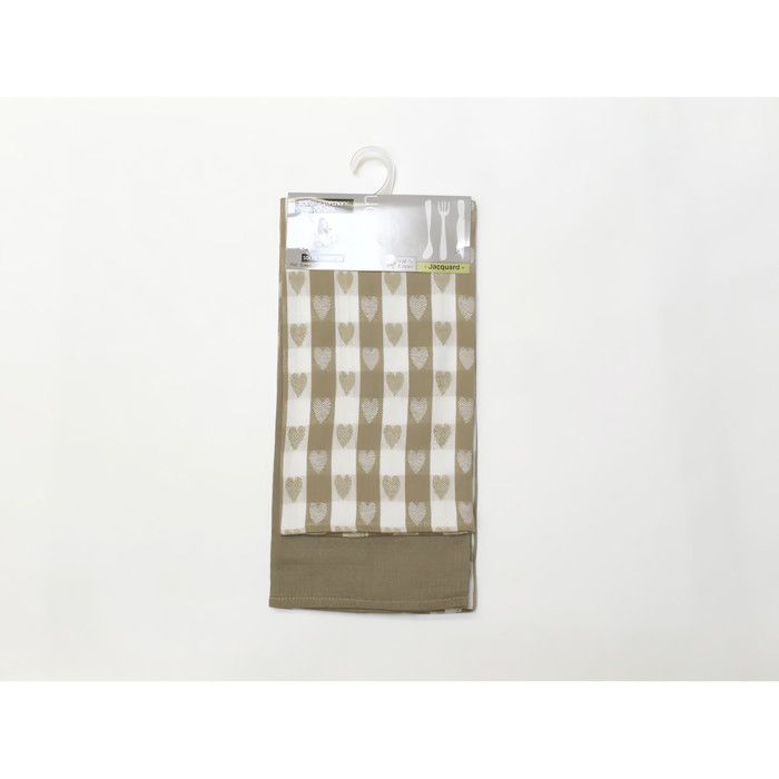 Lot de 2 torchons en coton COEUR taupe, jacquard 50x70 cm - Cdiscount ...